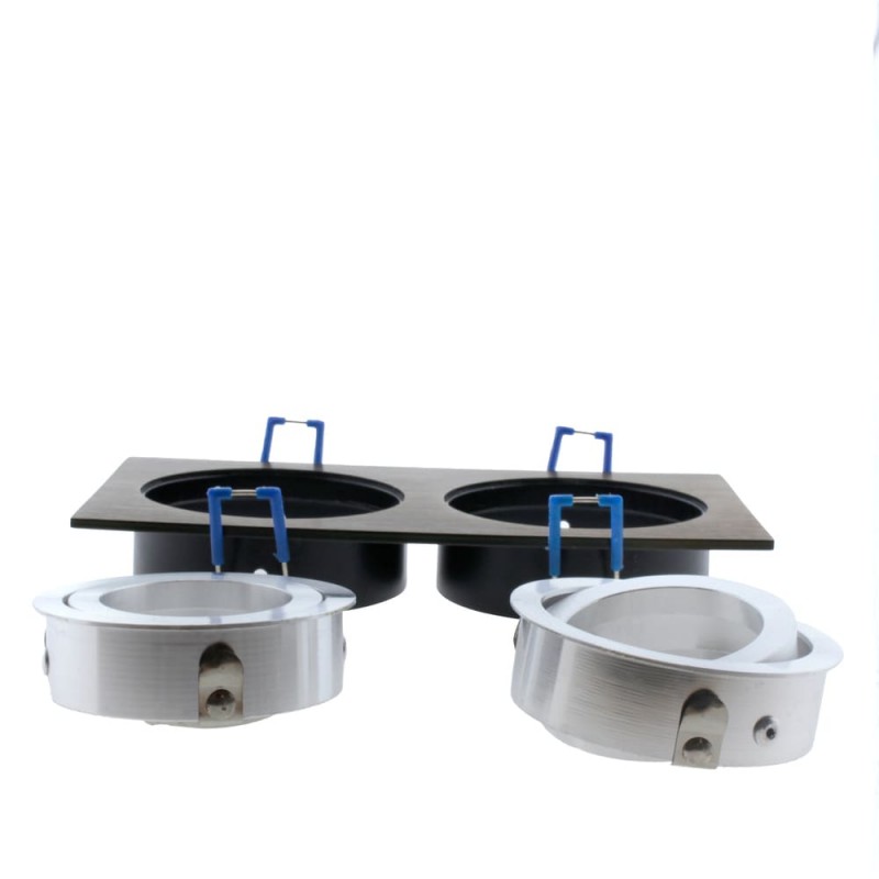 Helium Double Recessed Light Black - CristalRecord LED Lighting