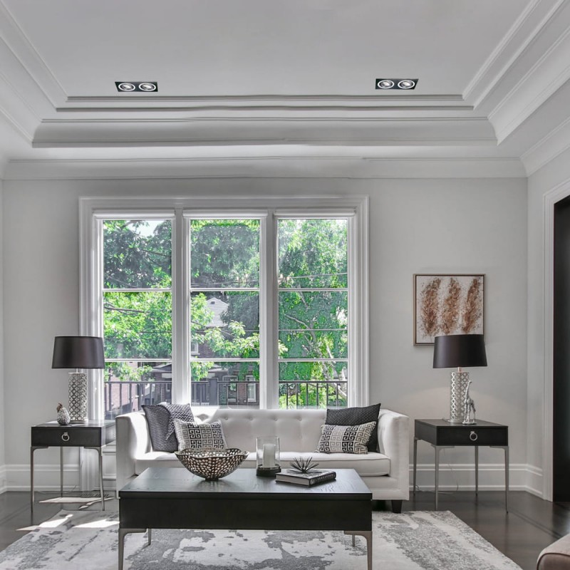 Helium Double Recessed Light Black - CristalRecord LED Lighting