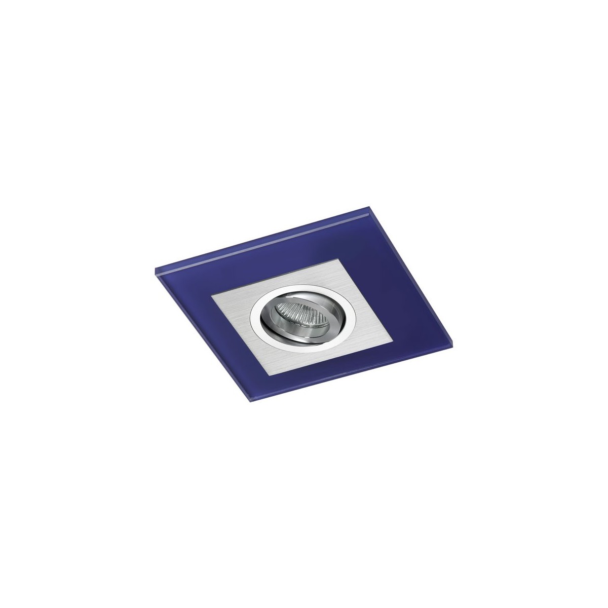 Spot encastré Class carré helium avec plaque carré bleu - CristalRecord ...