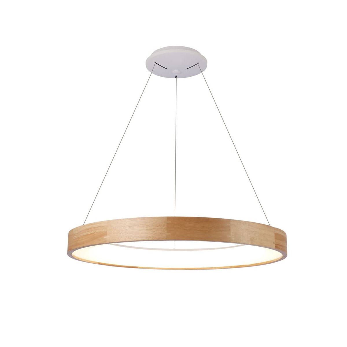Lámpara de techo colgante decorativa de madera natural. LED 42W 3000K