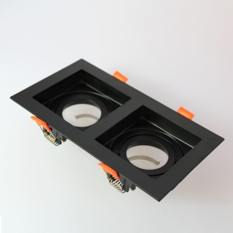 Akrah recessed spotlight, rectangular black with bulb replacement from ...