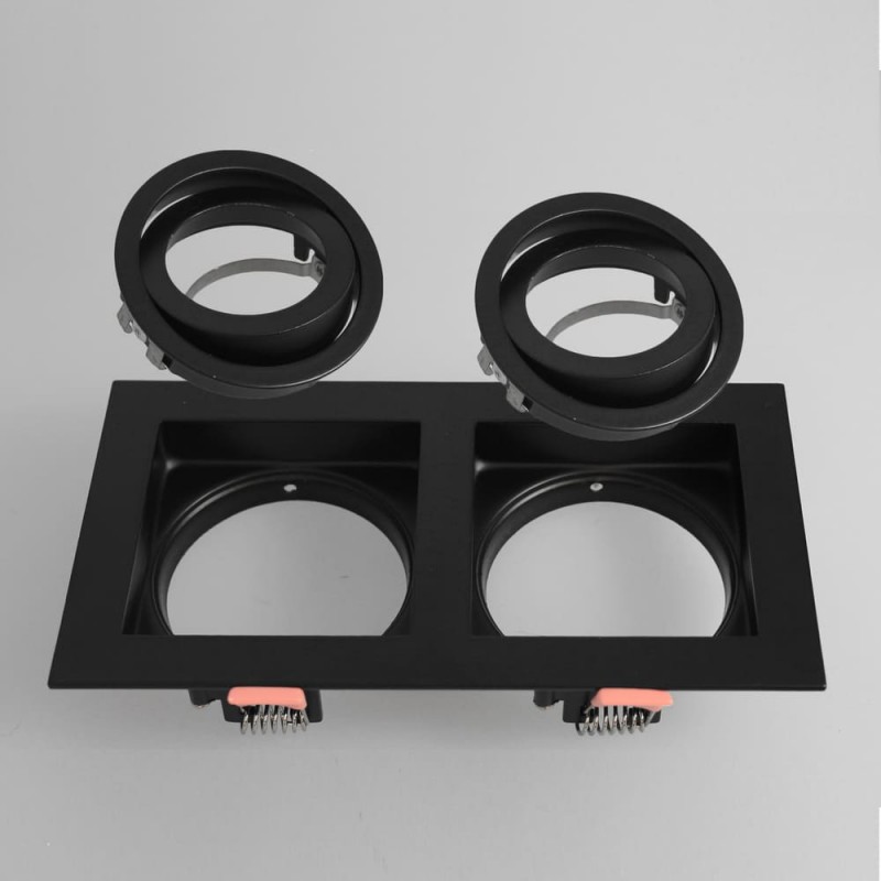 Akrah recessed spotlight, rectangular black with bulb replacement from ...