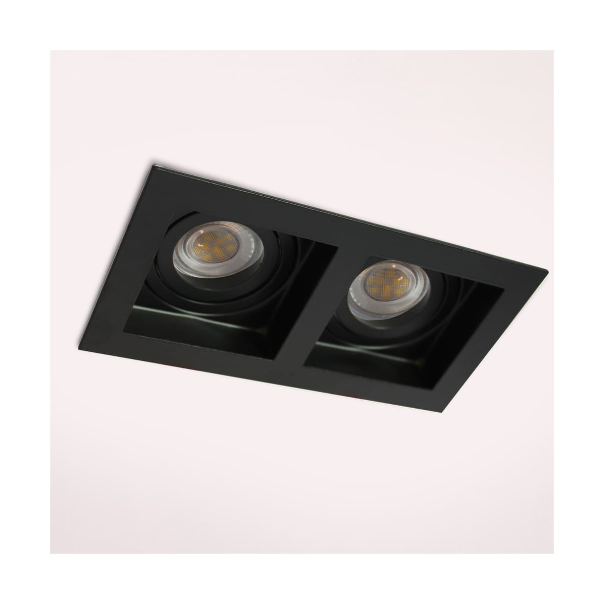 Akrah recessed spotlight, rectangular black with bulb replacement from ...