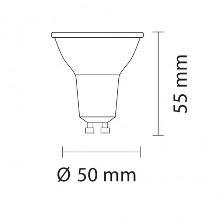 Bombilla LED dicroica GU10 de cristal 9W 3000K