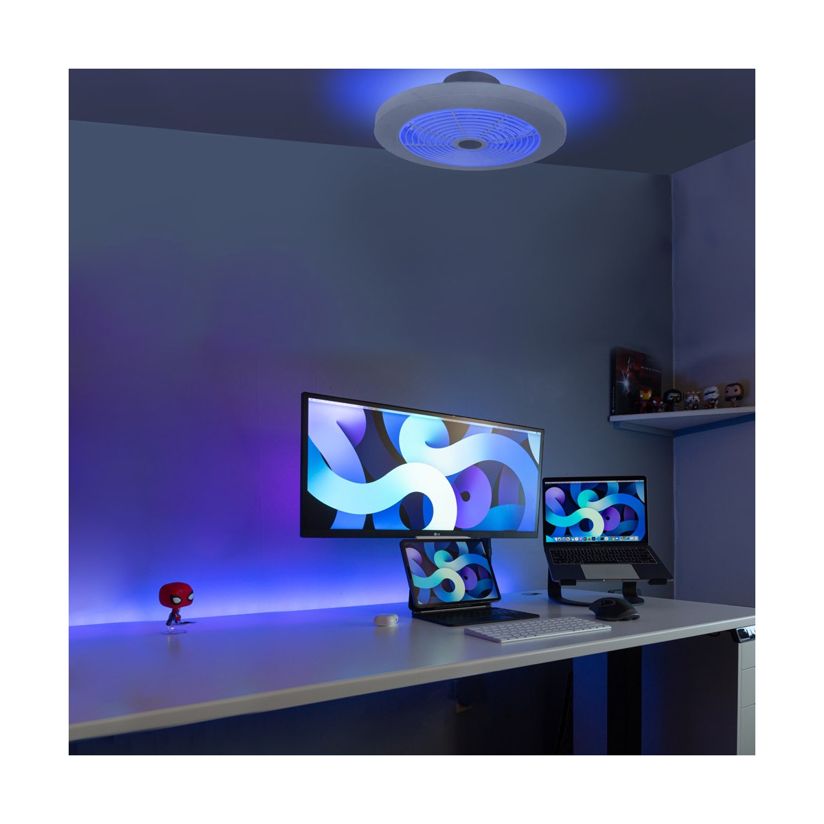 Ventilador Plafón LED Moli CCT+RGB 35W 3000 Lm. - CristalRecord