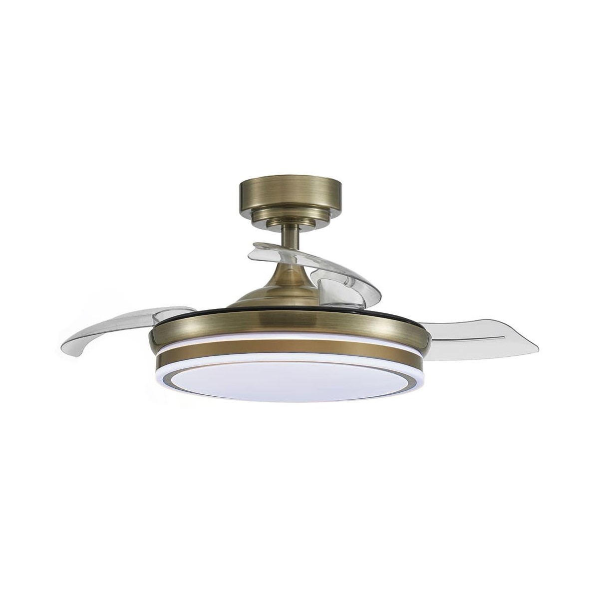 LED Fan Mini Moss Antique Brass 35W 3900 Lm CCT - CristalRecord