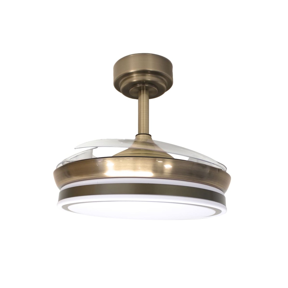 LED Fan Mini Moss Antique Brass 35W 3900 Lm CCT - CristalRecord