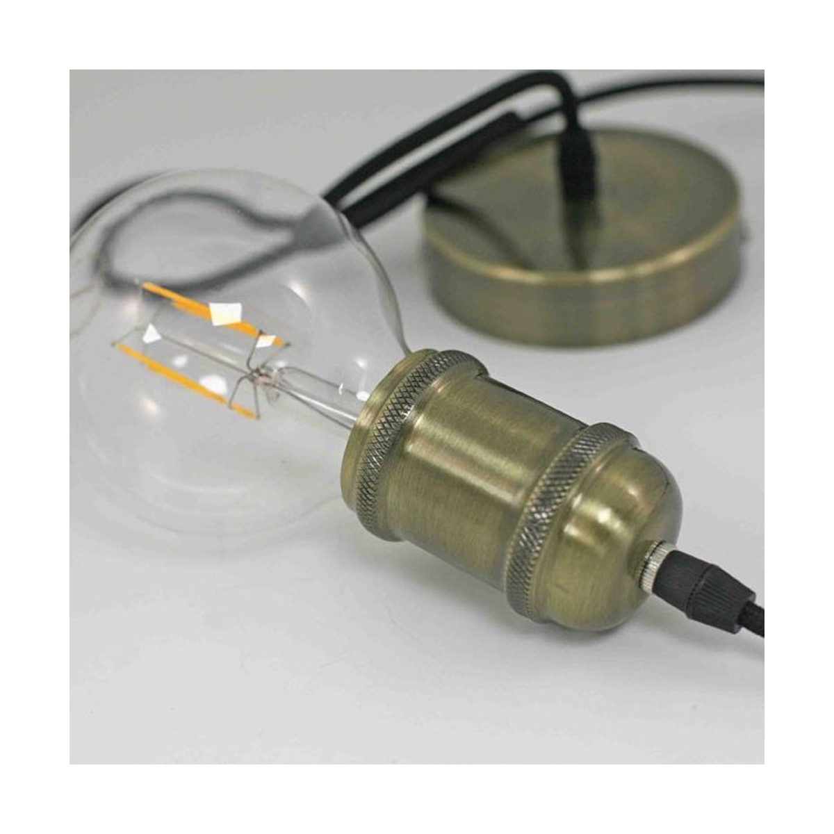 Vintage Collection Antique Brass Pendant Lamp Holder - CristalRecord