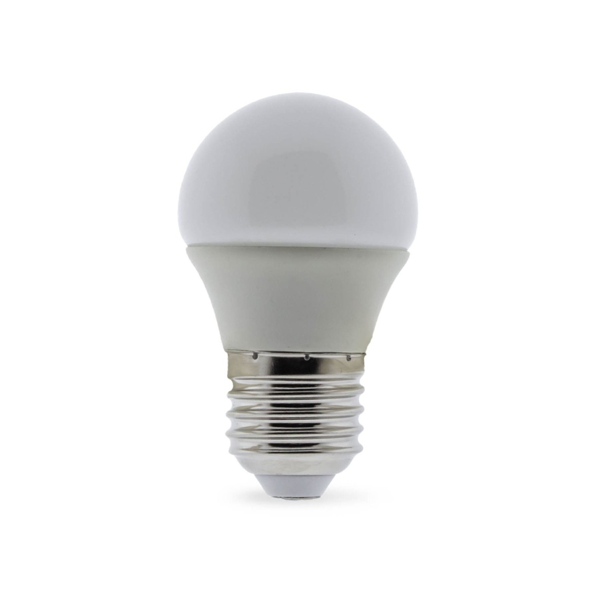 Bombilla miniesférica opal E27 led de 5W 400 lm y luz neutra de 4500K